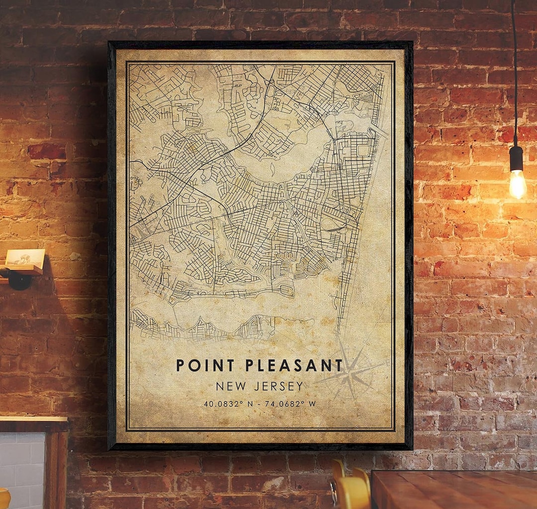 Point Pleasant Map Print Point Pleasant Map New Jersey Map Art Point ...