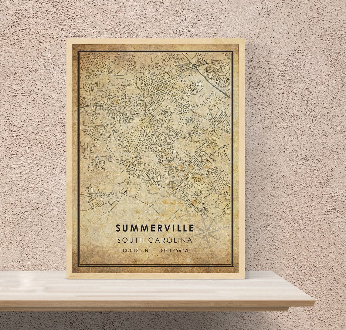 Summerville Vintage Map Print Summerville Map South | Etsy