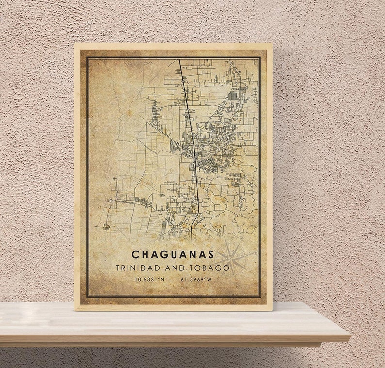 Chaguanas Map Print Chaguanas Map Trinidad and Tobago Map | Etsy