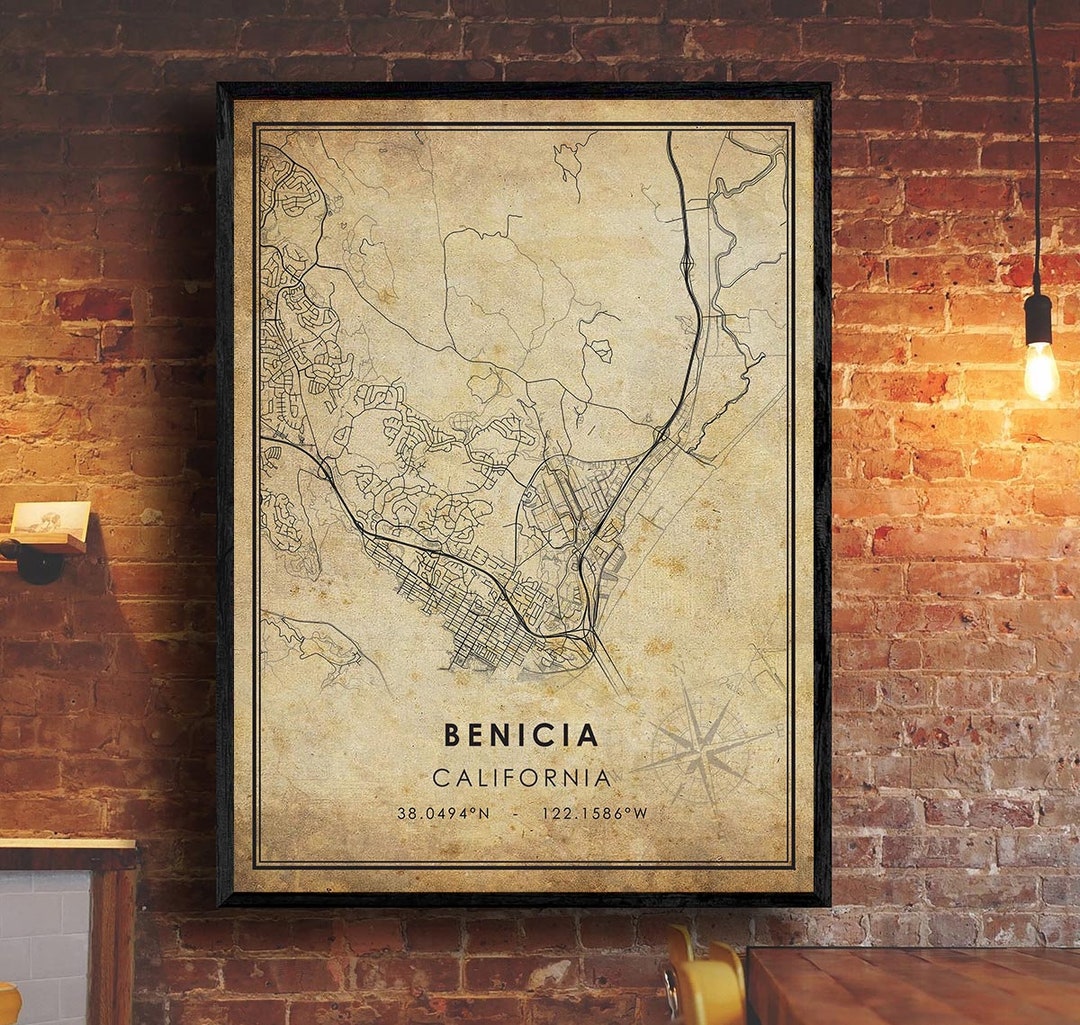 Benicia Map Print | Benicia Map | California Map Art | Benicia City ...