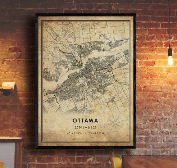 Ottawa Vintage Map Print Ottawa Map Canada Map Art | Etsy