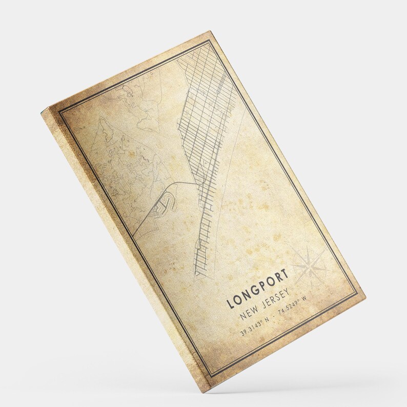Longport Map Print | Longport Map | New Jersey Map Art | Longport City ...