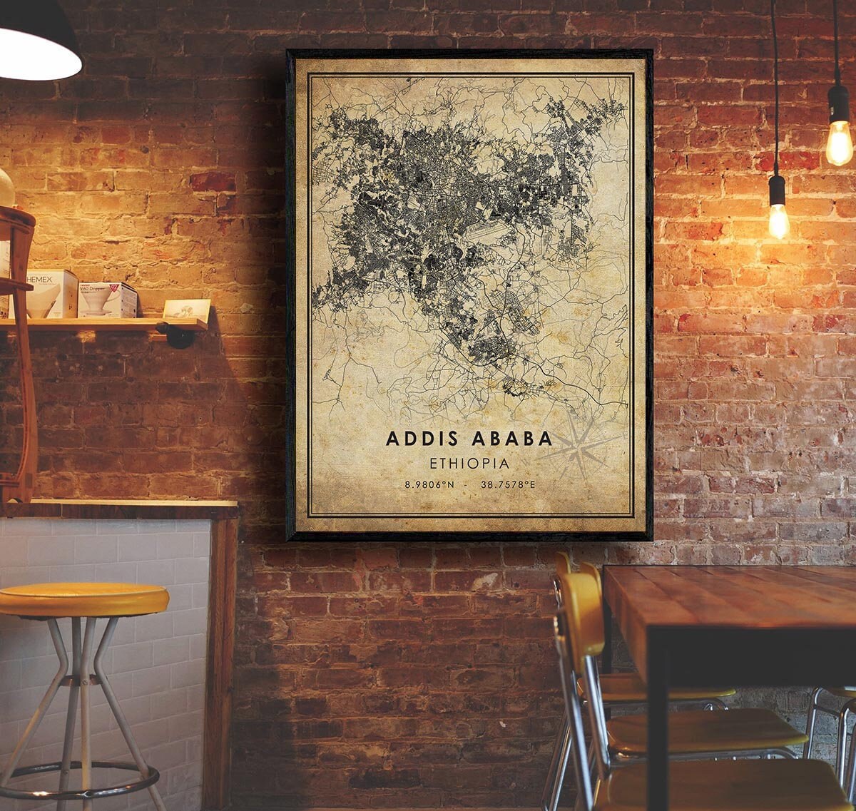 Addis Ababa Vintage Map Print Addis Ababa Map Addis Ababa - Etsy