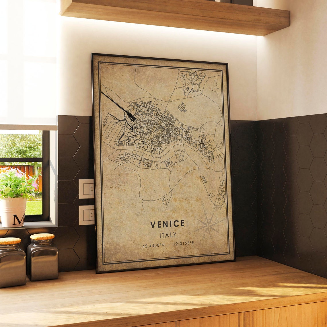 Venice Vintage Map Print Venice Map Italy Map Art Venice - Etsy
