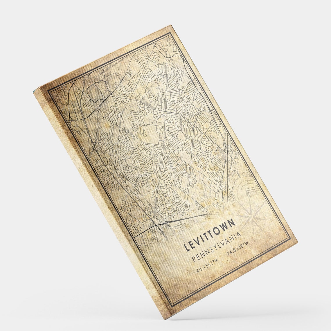 Levittown Vintage Map Print | Levittown Pennsylvania Map | Levittown ...