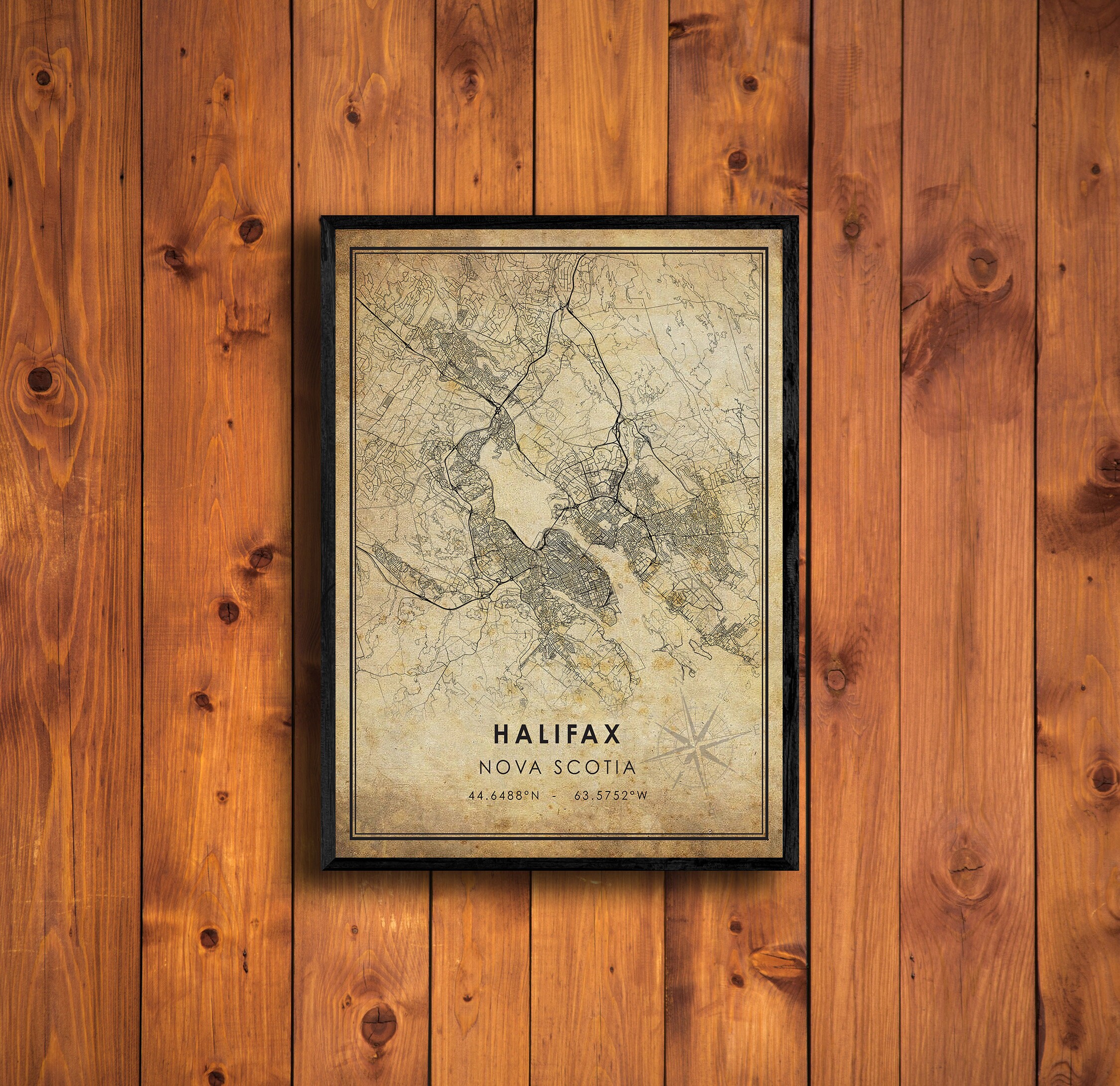 Halifax Vintage Map Print Halifax Map Nova Scotia Map Art | Etsy