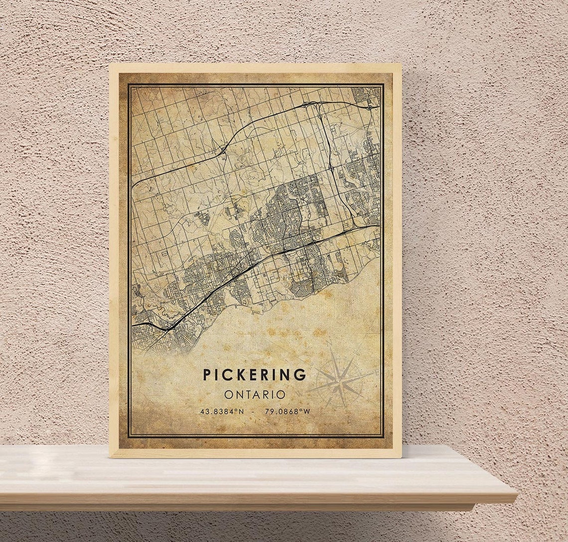 Pickering Map Print Pickering Map Ontario Map Art | Etsy
