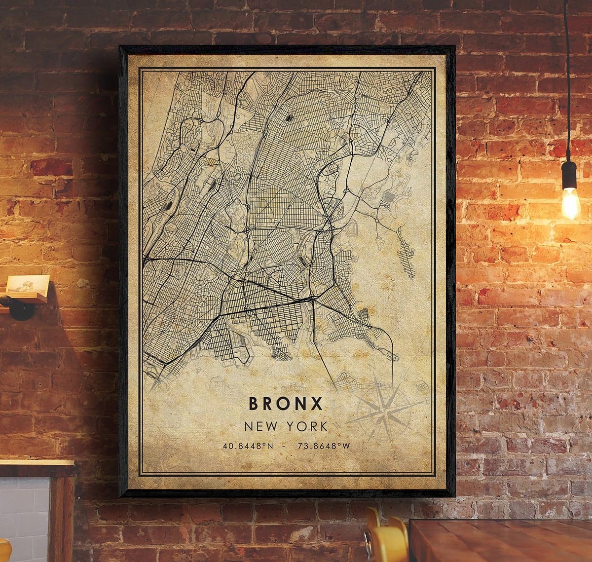 Bronx Vintage Map Print | Bronx Map | New York Map Art | Bronx City ...