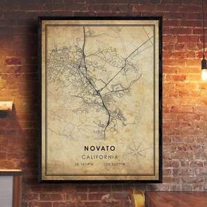 Novato Map Print Novato Map California Map Art Novato | Etsy