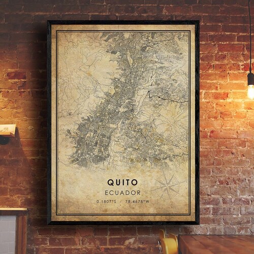 Quito Map Print Ecuador Map Art Poster Pichincha Printable - Etsy