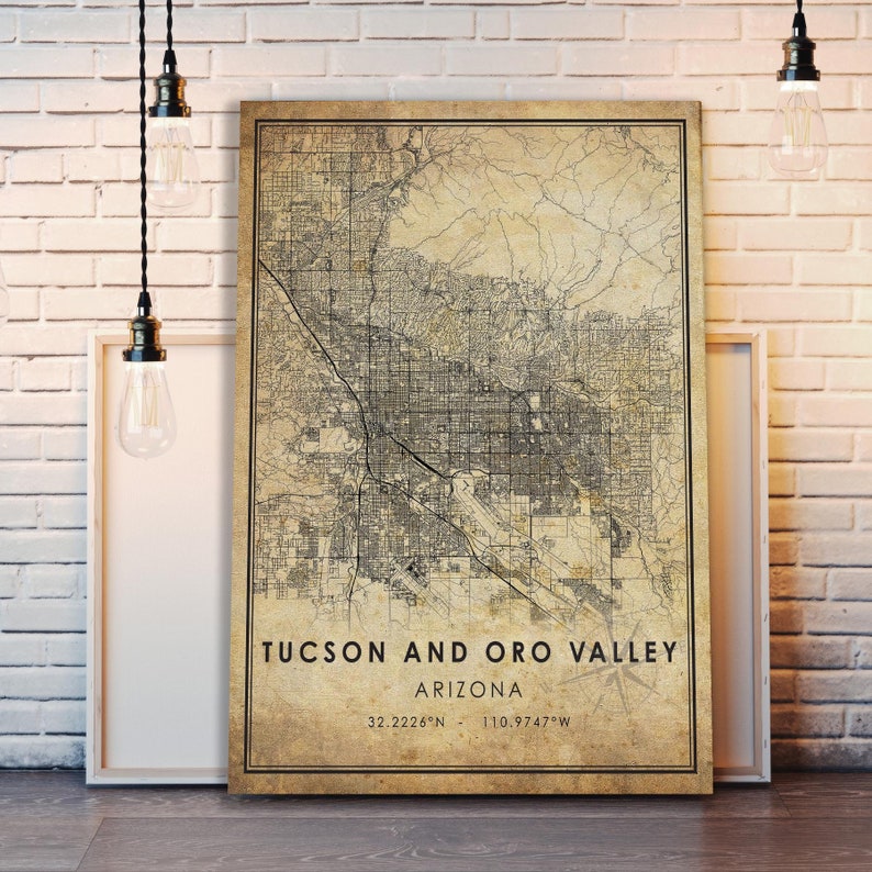 Tucson and Oro Valley Map Print | Tucson and Oro Valley Map | Arizona ...