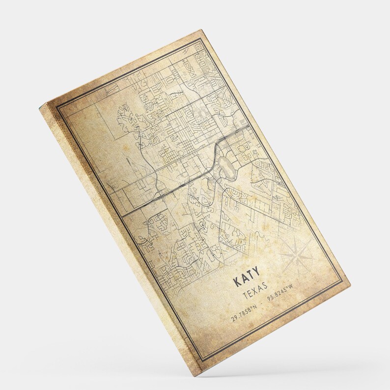 Katy Map Print Katy Map Texas Map Art Katy City Road Map - Etsy