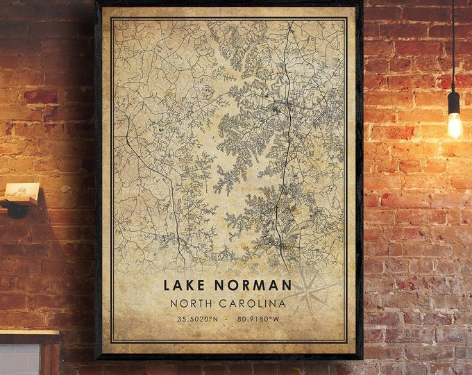 Lake Norman North Carolina Map Shape Instant Download EPS SVG DXF Lake ...