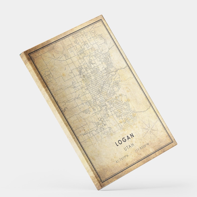 Logan Map Print Logan Map Utah Map Art Logan City Road - Etsy