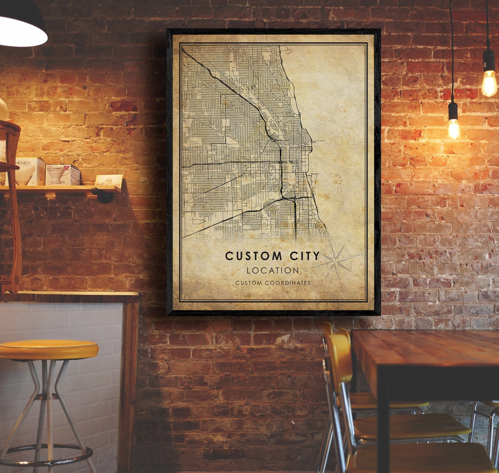 Custom City Vintage Map Print Custom Map Custom Map Art - Etsy