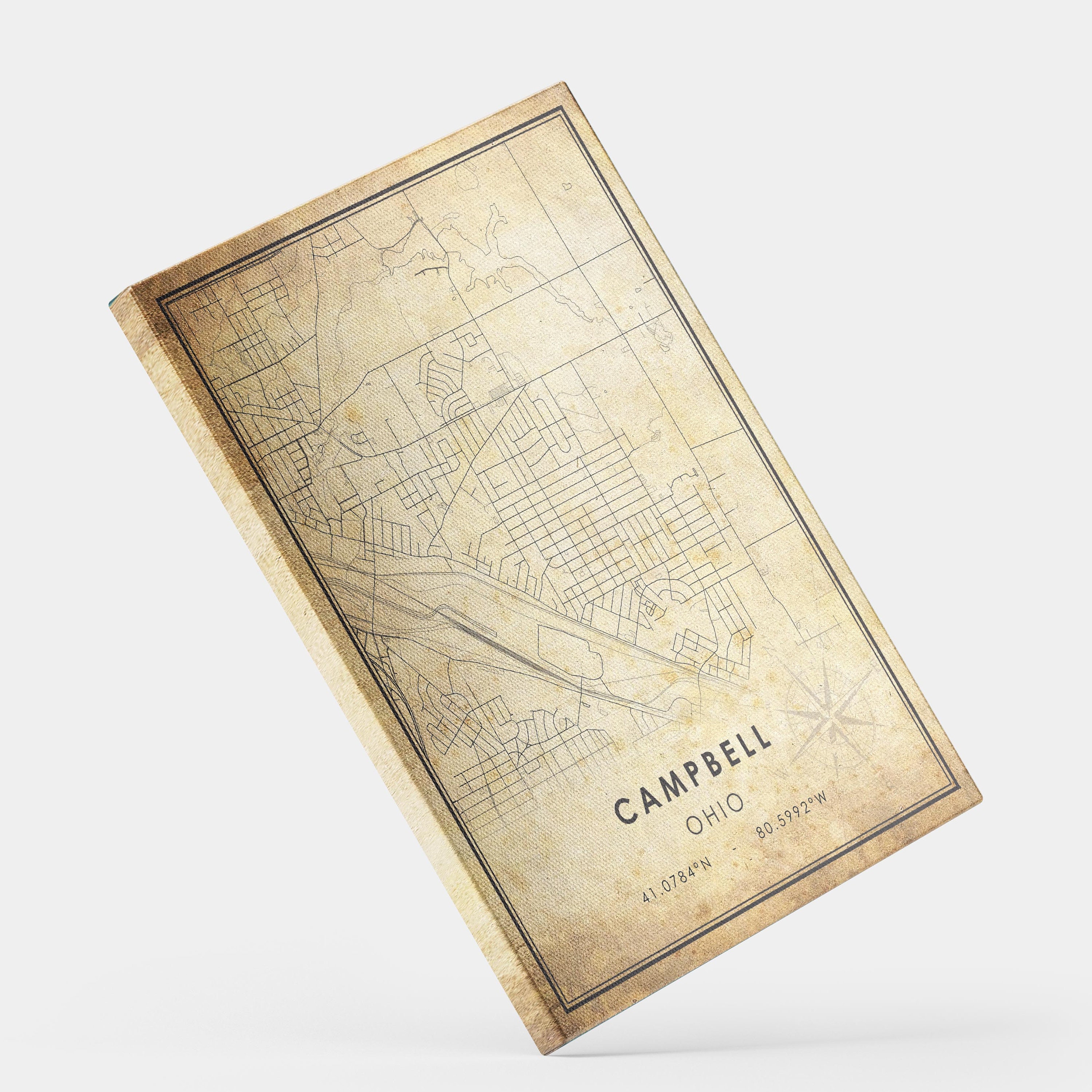 Campbell Map Print Campbell Map Ohio Map Art Campbell - Etsy