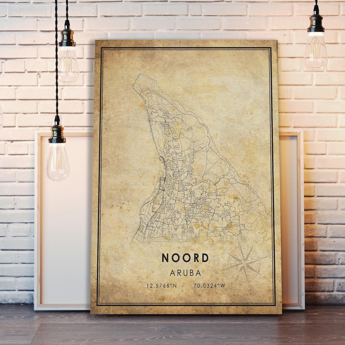 Noord Vintage Map Print Noord Map Aruba Map Art Noord - Etsy