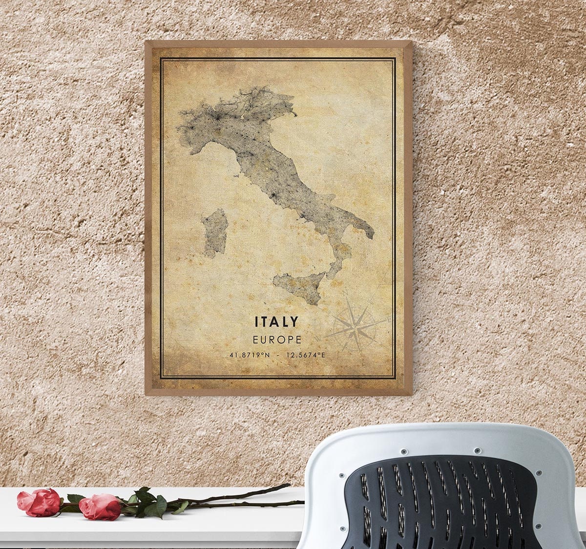 Italy Map Print Italy Map Europe Map Art Italy City Road | Etsy