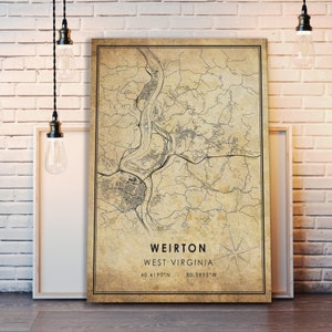 Weirton Map Print | Weirton Map | West Virginia Map Art | Weirton City ...