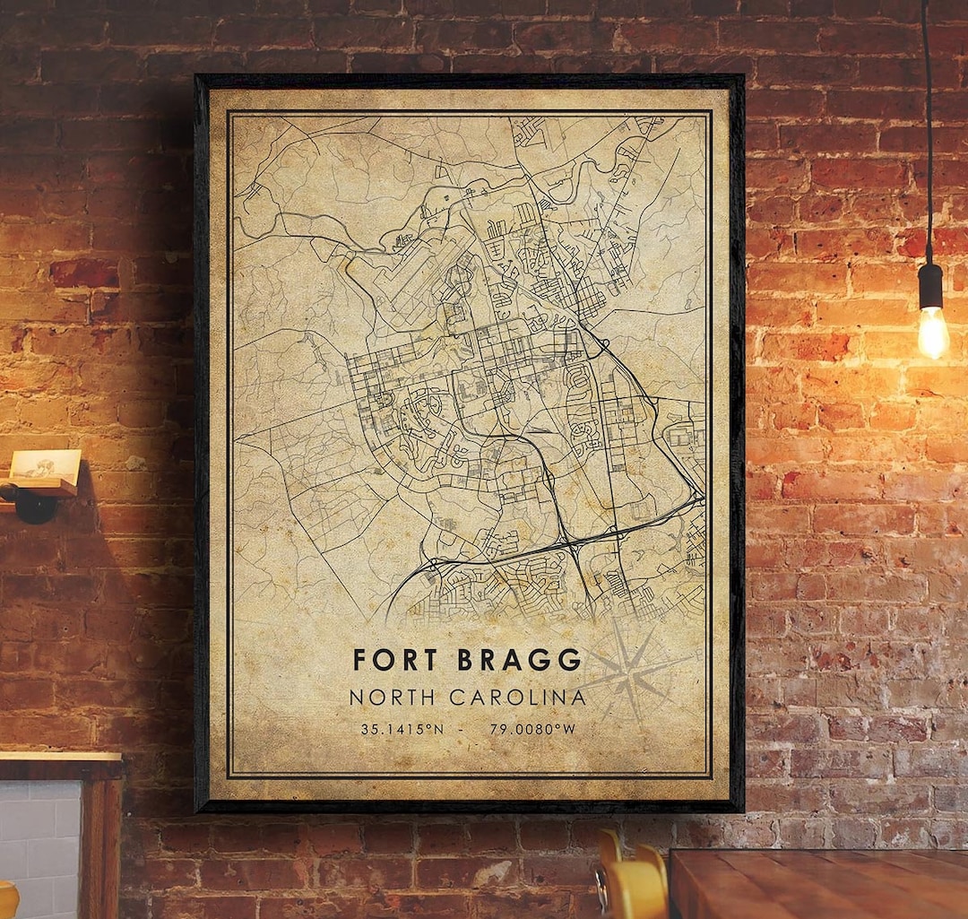 Fort Bragg Map Print | Fort Bragg Map | North Carolina Map Art | Fort ...