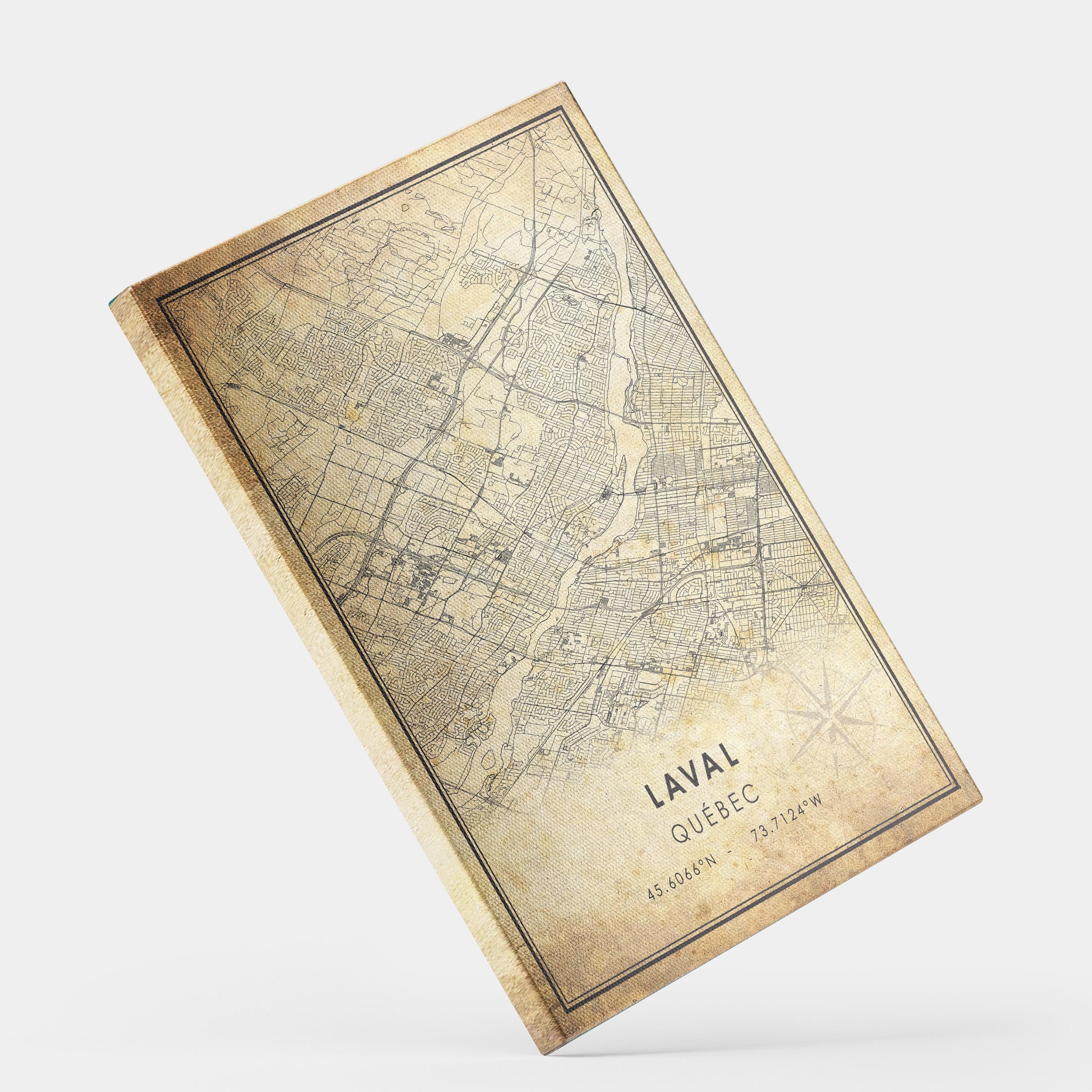 Laval Vintage Map Print | Laval Map | Quebec Map Art | Laval City Road ...