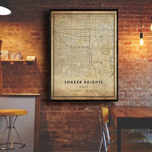Shaker Heights Map Print | Shaker Heights Map | Ohio Map Art | Shaker ...