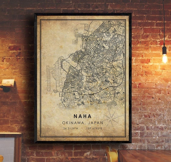 Naha Map Print Naha Map Japan Map Art Naha City Road Map - Etsy