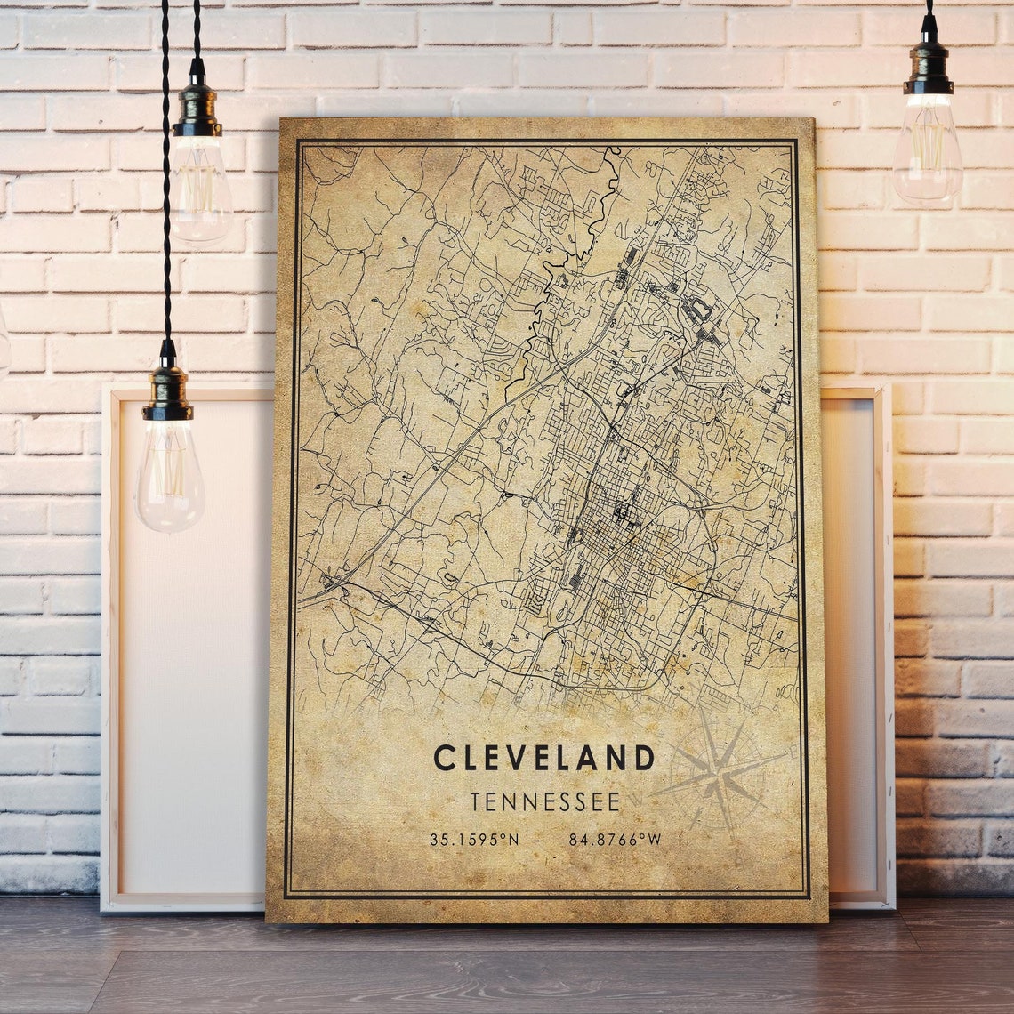 Cleveland Vintage Map Print | Cleveland Map | Tennessee Map Art ...