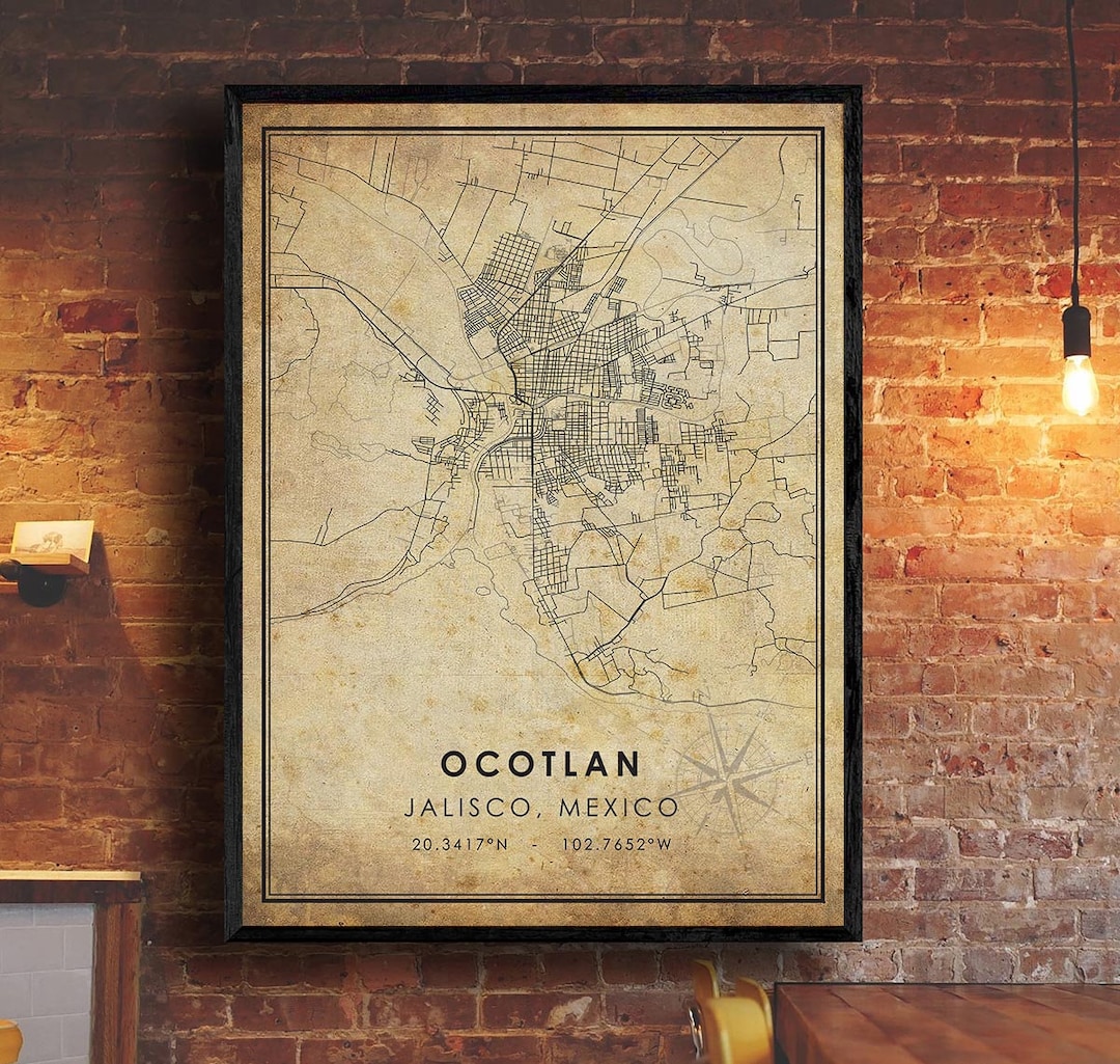 Ocotlan Map Print Ocotlan Map Ocotlan Mexico Map Art Ocotlan City Road ...