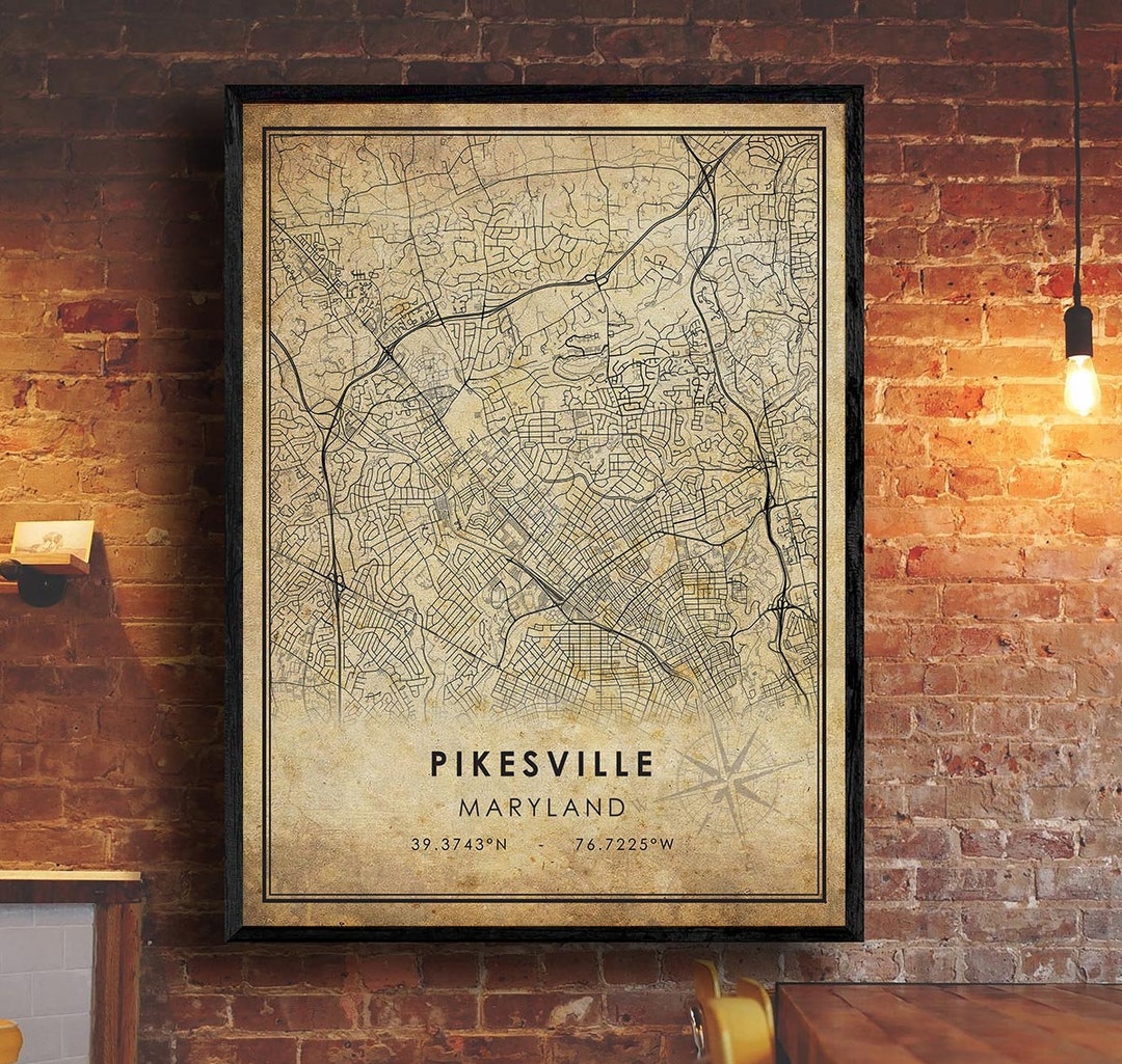 Pikesville Map Print | Pikesville Map | Maryland Map Art | Pikesville ...