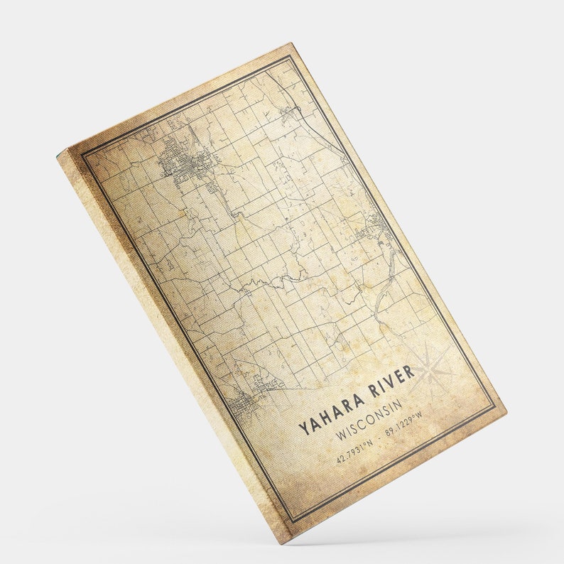 Yahara River Map Print | Yahara River Map | Wisconsin Map Art | Yahara ...
