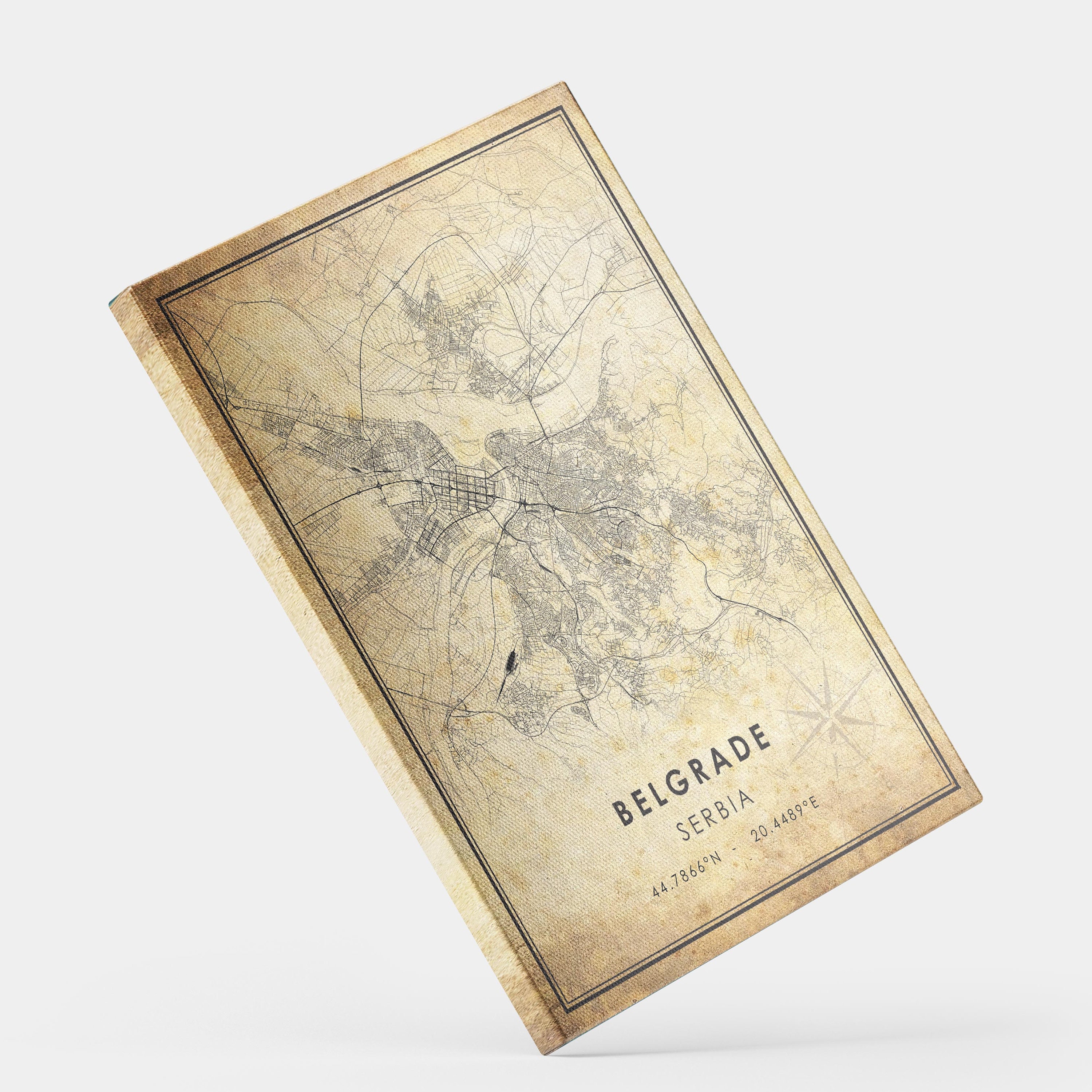 Belgrade Vintage Map Print | Belgrade Map | Serbia Map Art | Belgrade ...