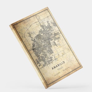 Amarillo Vintage Map Print | Amarillo Map | Texas Map Art | Amarillo ...