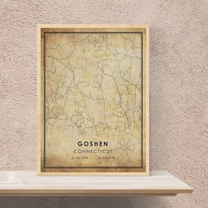Goshen Map Print Goshen Map Connecticut Map Art Goshen | Etsy
