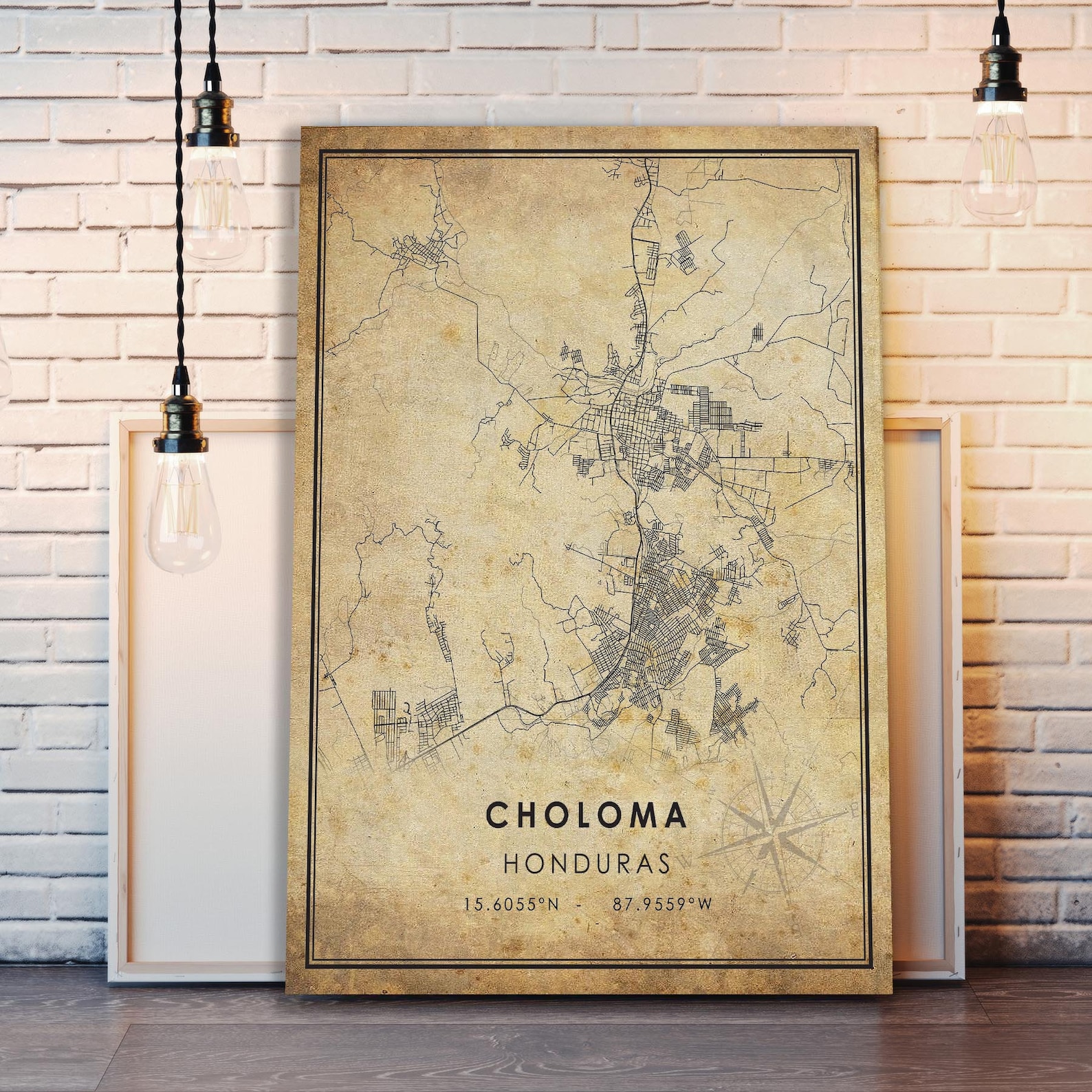 Choloma Map Print | Choloma Map | Honduras Map Art | Choloma City Road ...