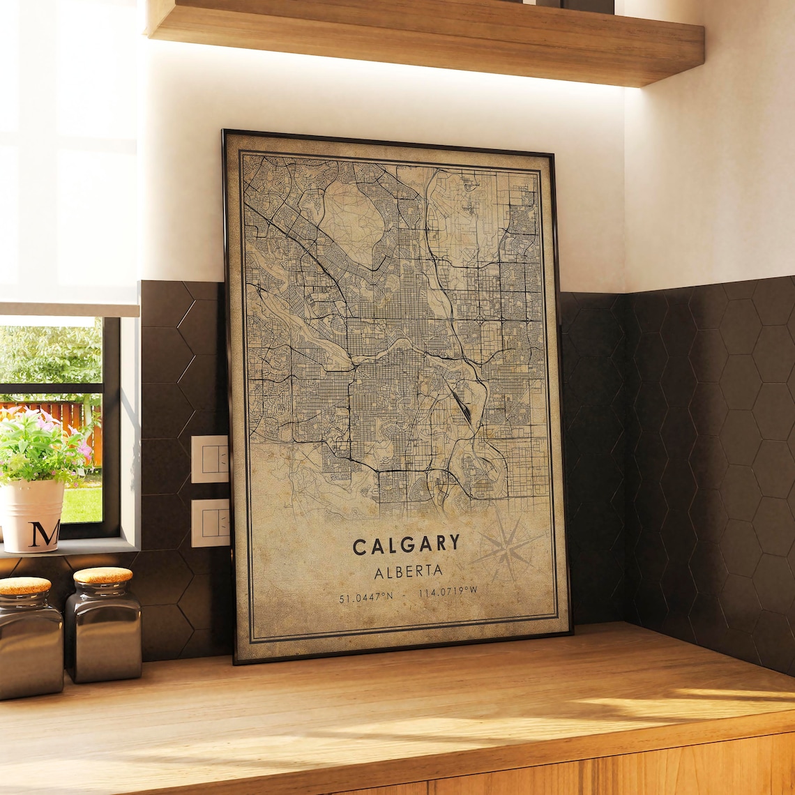 Calgary Vintage Map Print Calgary Map Canada Map Art - Etsy
