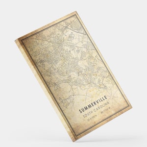 Summerville Vintage Map Print Summerville Map South Carolina Map Art ...