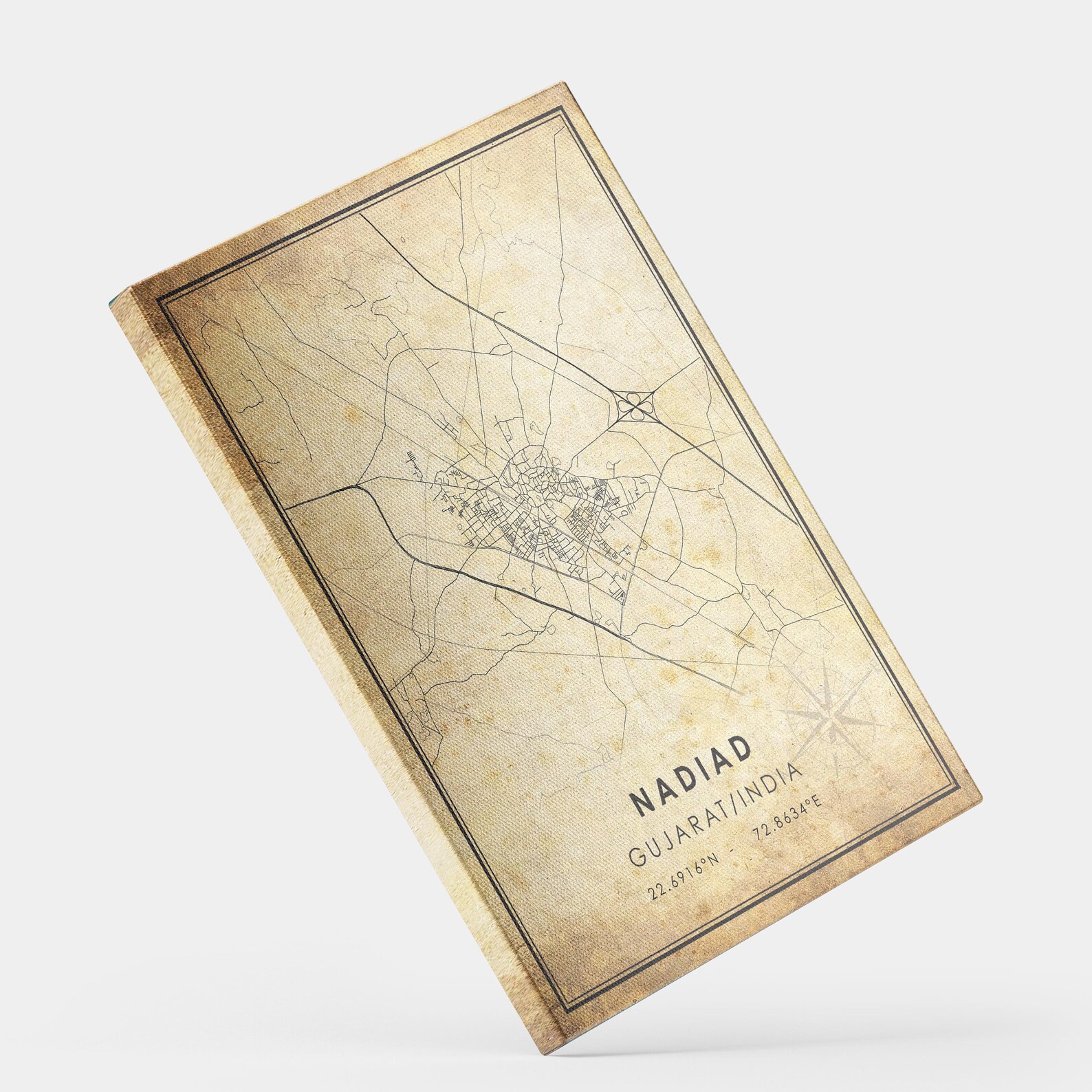 Nadiad Map Print | Nadiad Map | India Map Art | Nadiad City Road Map ...