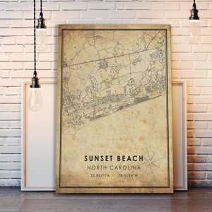 Sunset Beach Map Print | Sunset Beach Map | North Carolina Map Art ...