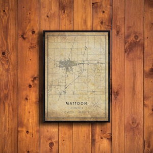 Mattoon Map Print Mattoon Map Illinois Map Art Mattoon | Etsy
