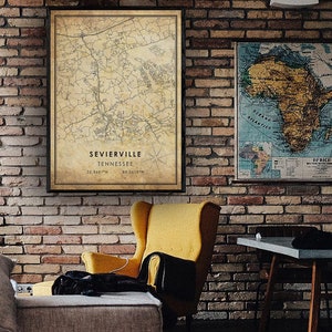 Sevierville Map Print Sevierville Map Tennessee Map Art | Etsy