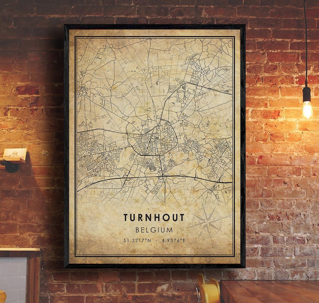 Turnhout Map Print Turnhout Map Belgium Map Art Turnhout City Road Map ...