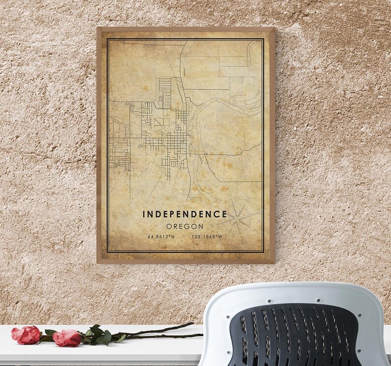 Independence Map Print Independence Map Oregon Map Art | Etsy