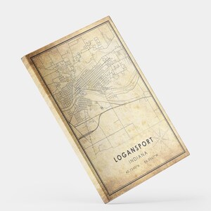 Logansport Vintage Map Print | Logansport Map | Indiana Map Art ...