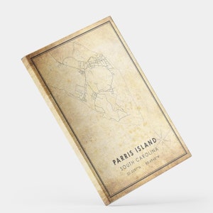 Parris Island Map Print | Parris Island Map | South Carolina Map Art ...