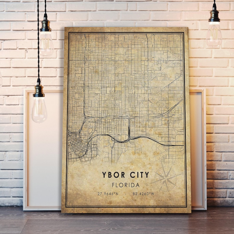 Ybor City Map Print Ybor City Map Florida Map Art Ybor - Etsy