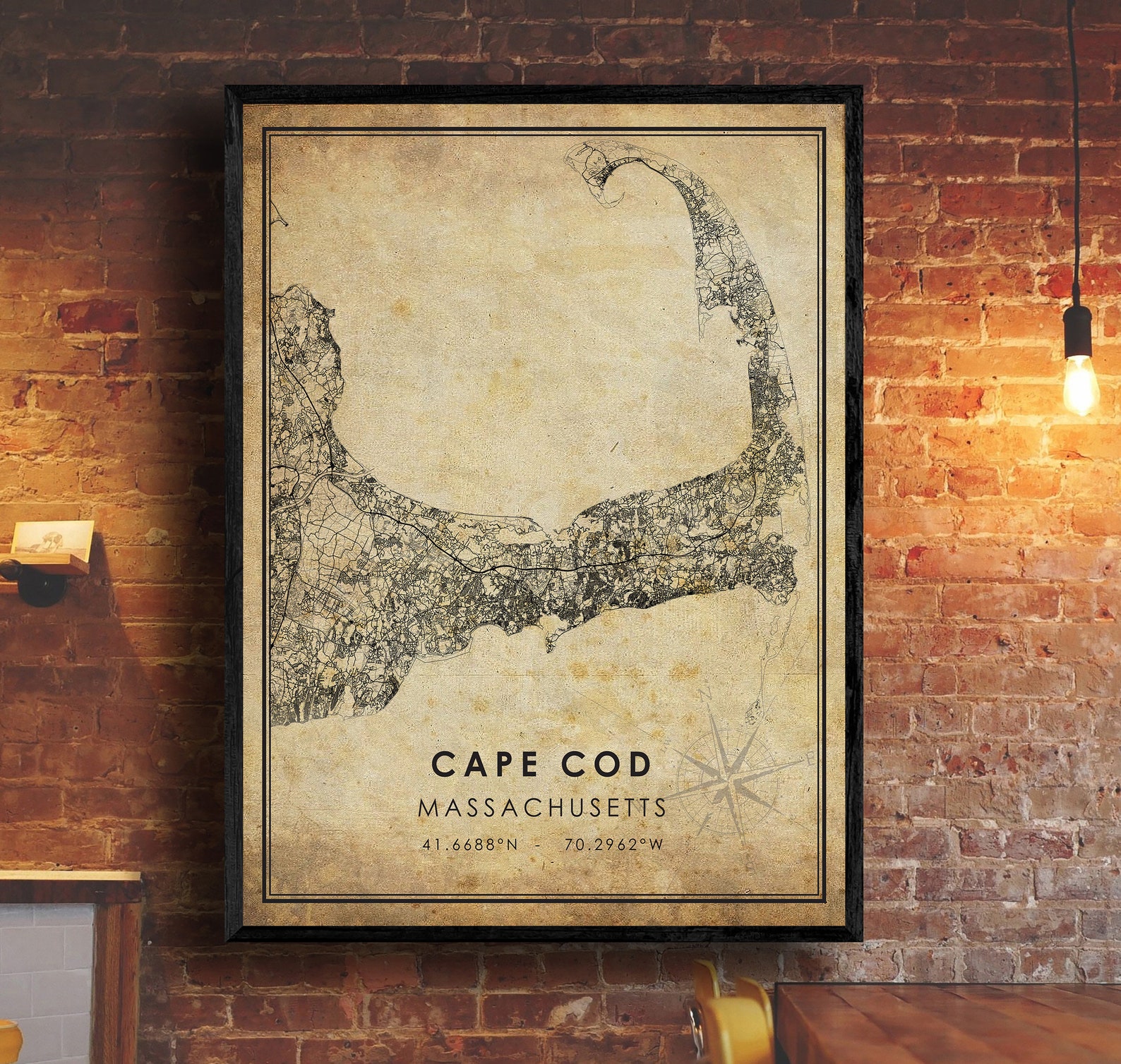Cape Cod Vintage Map Print Cape Cod Map Cape Cod - Etsy