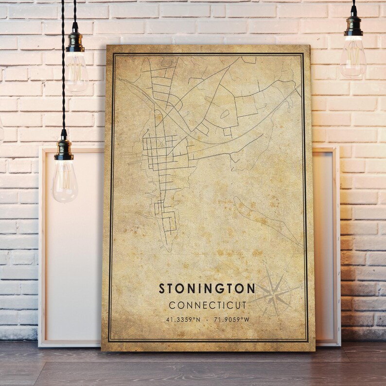 Stonington Map Print | Stonington Map | Connecticut Map Art ...