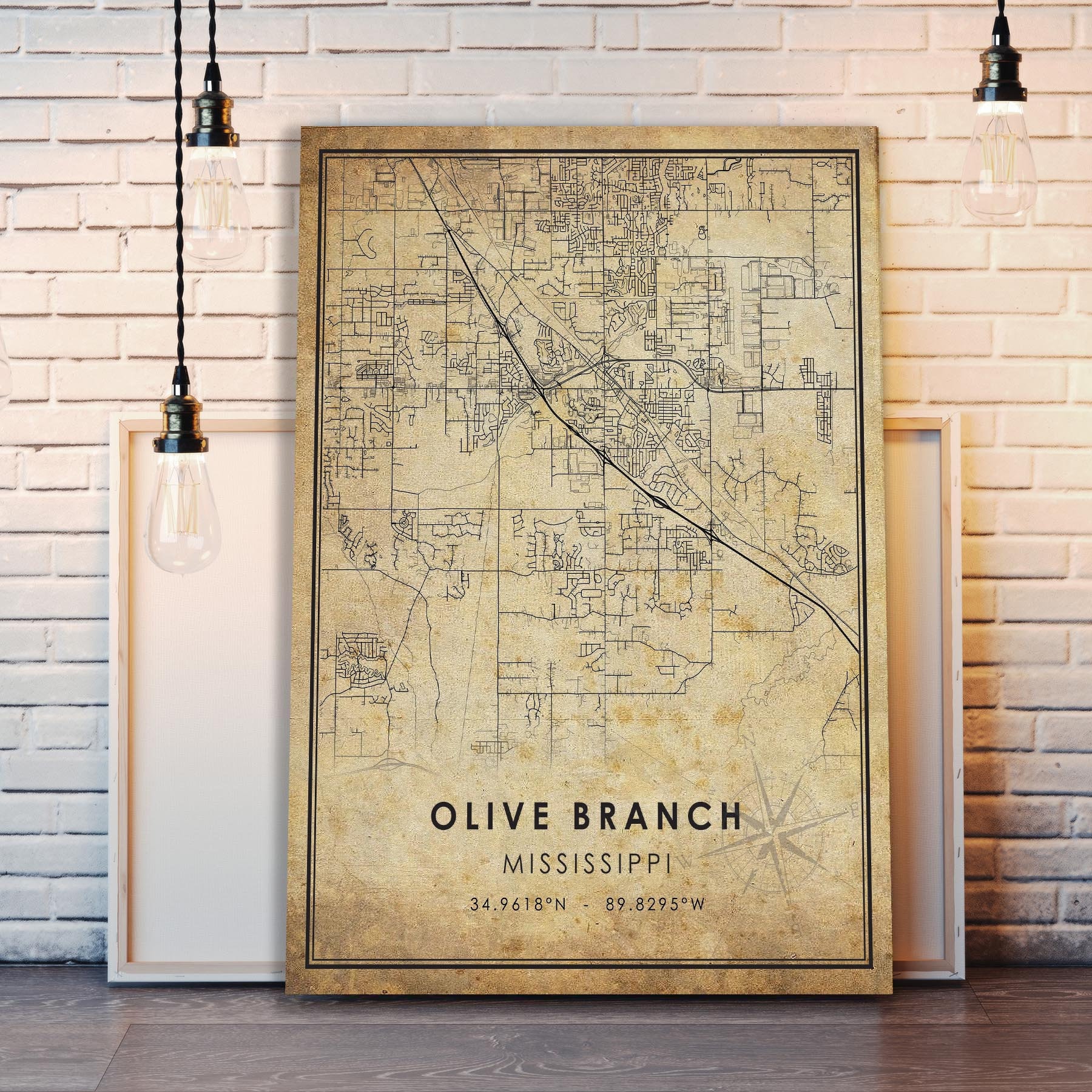 Olive Branch Map Print Olive Branch Map Mississippi Map - Etsy