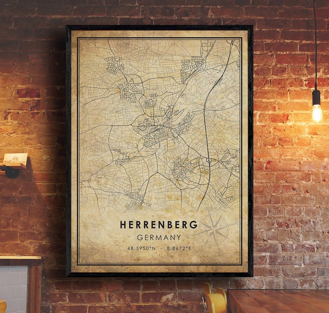 Herrenberg Map Print Herrenberg Map germany Map Art Herrenberg Germany ...